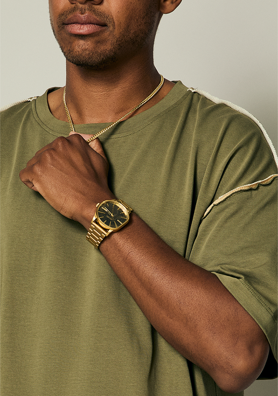 Sentry Wobble Watch | 4th Dimension Gold / Black | Stainless Steel ...